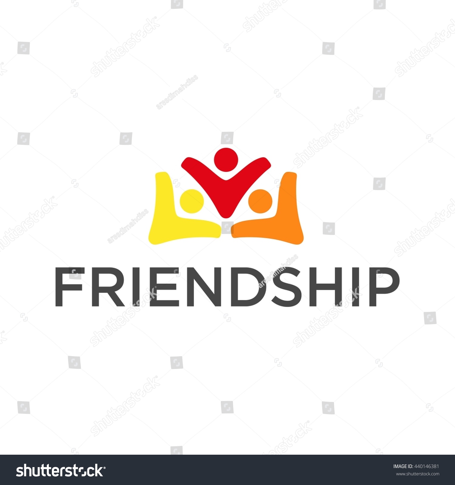Friendship Teamwork Connectivity Logo Template Stock Vector (Royalty ...