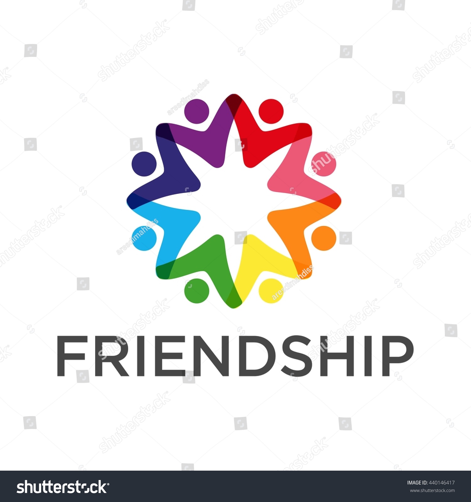 Freundschaft, Teamwork, Design-Logo-Vorlage für Konnektivität: Stock ...