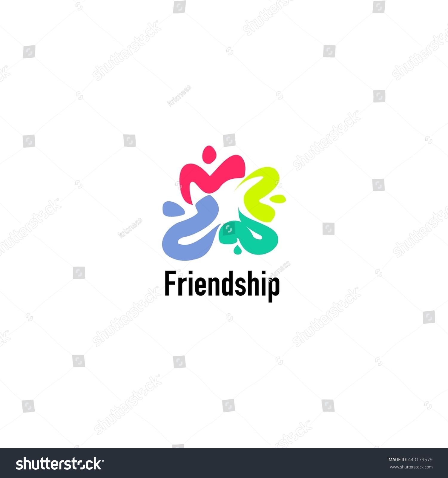 Friendship Teamwork Connectivity Logo Template Stock Vector (Royalty ...