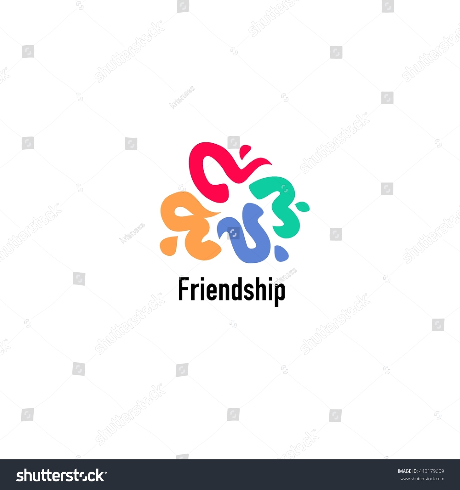 Friendship Teamwork Connectivity Logo Template Stock Vector (Royalty ...