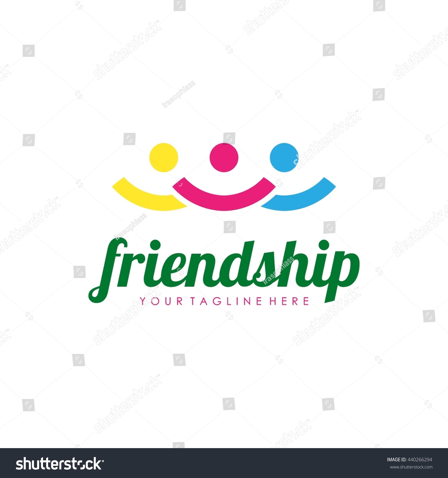 Plantilla de logotipo Amistad, Trabajo en: vector de stock (libre de ...