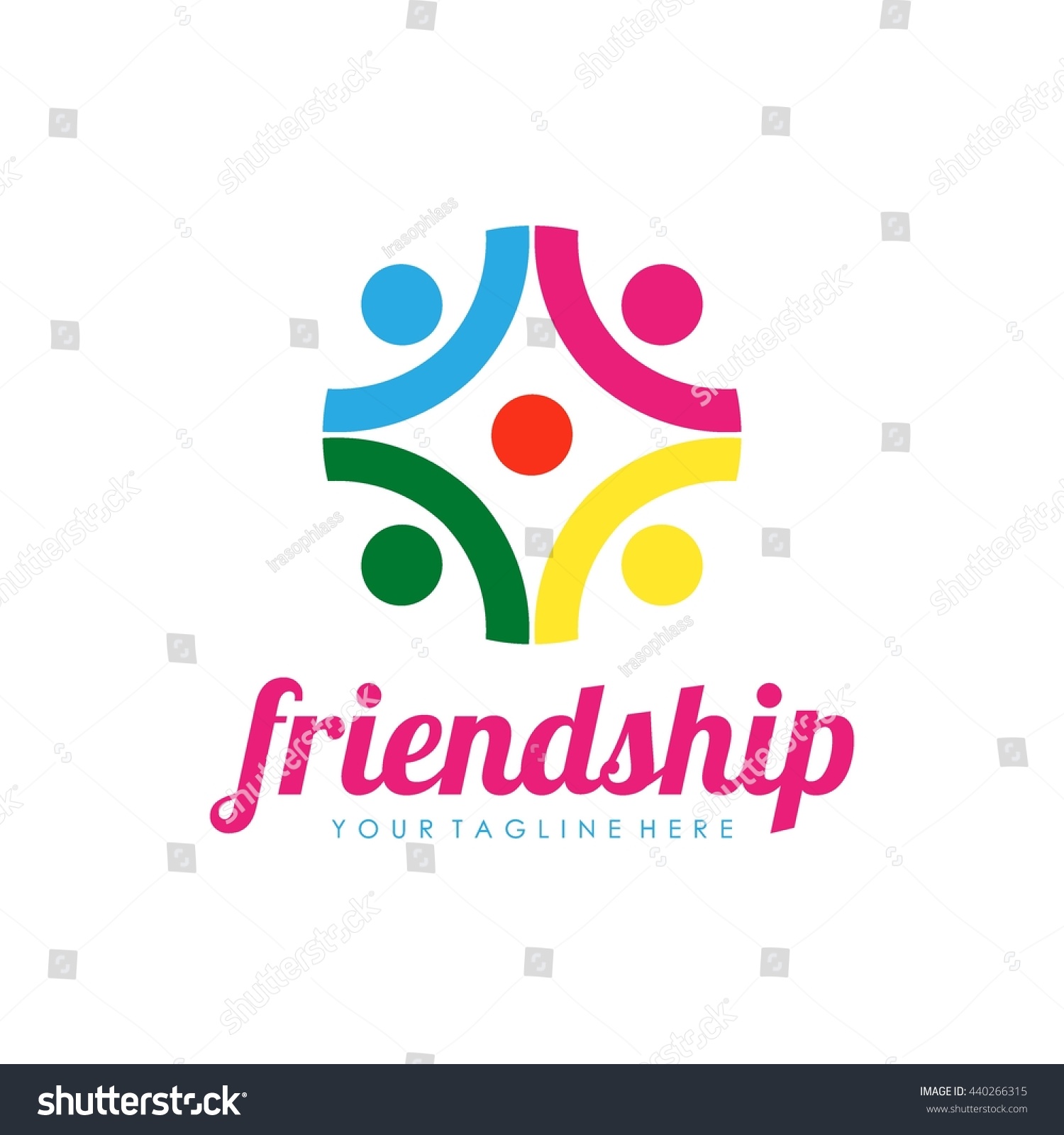 Friendship Teamwork Connectivity Logo Template: vector de stock (libre ...