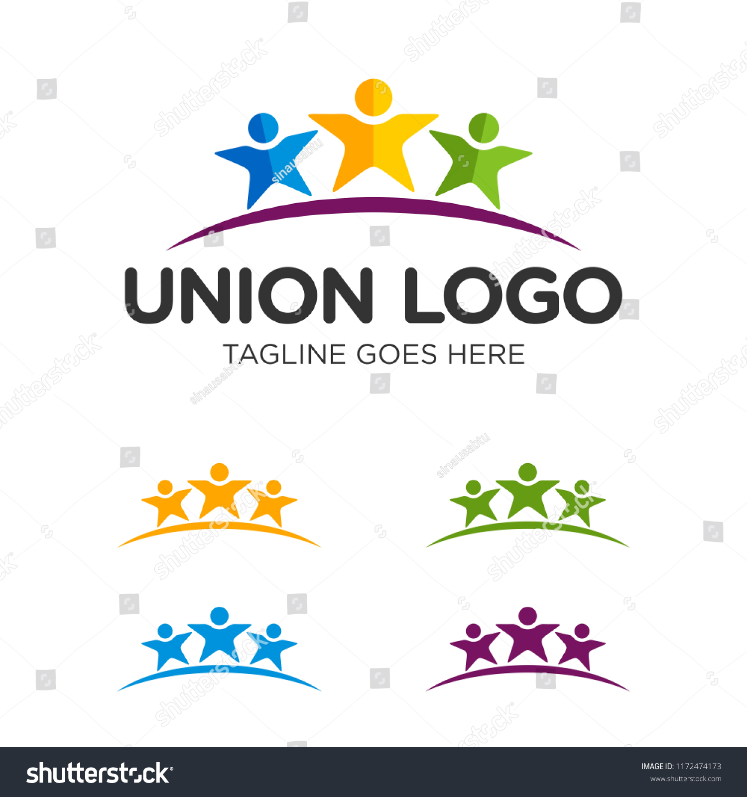 Friendship Unity Teamwork Community Vector Logo Stock Vector (Royalty ...