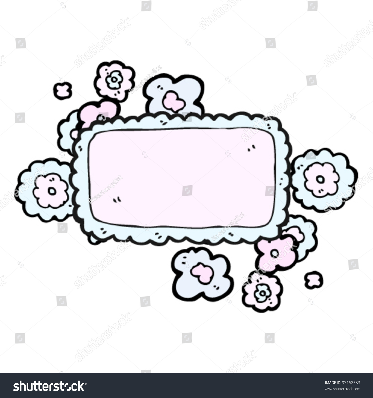 Frilly Cloud Frame Name Tag Cartoon Stock Vector 93168583 - Shutterstock