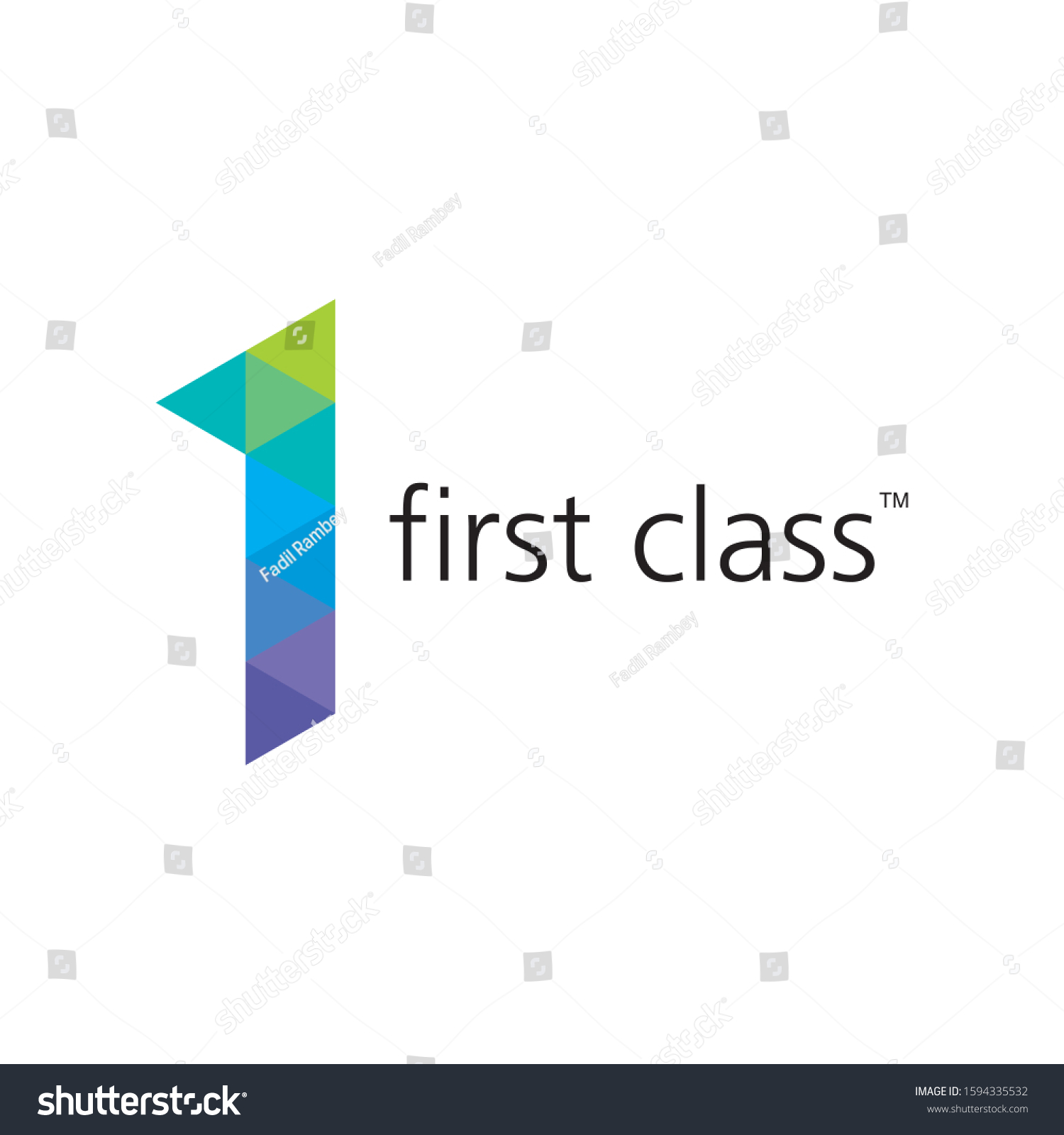 Frist Class One Triangle Form Logo Stock Vector (Royalty Free) 1594335532
