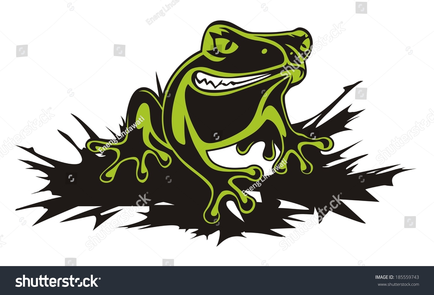 Frog Angry Green Stock Vector (Royalty Free) 185559743