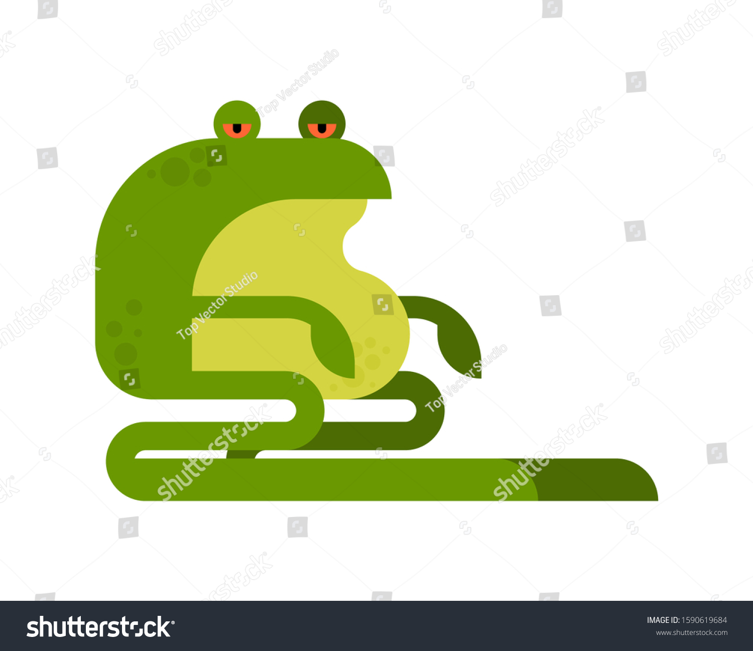 Frog Cartoon Isolated Green Toad Vector Stock Vector (Royalty Free ...