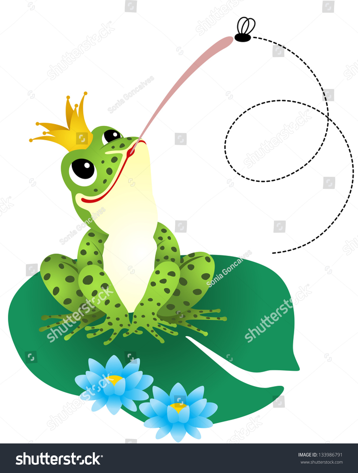 Frog Catching Fly Stock Vector (Royalty Free) 133986791 | Shutterstock