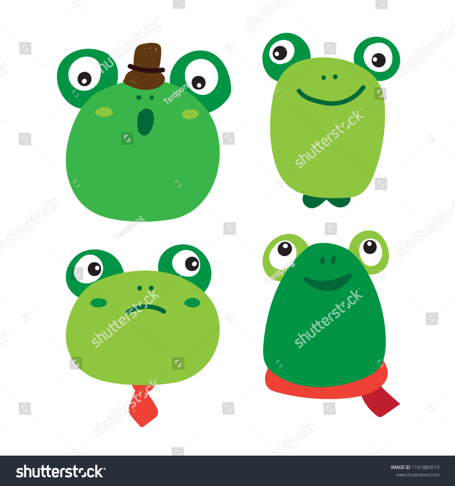 Frog Character Vector Design Stock Vector (Royalty Free) 1161885619 ...