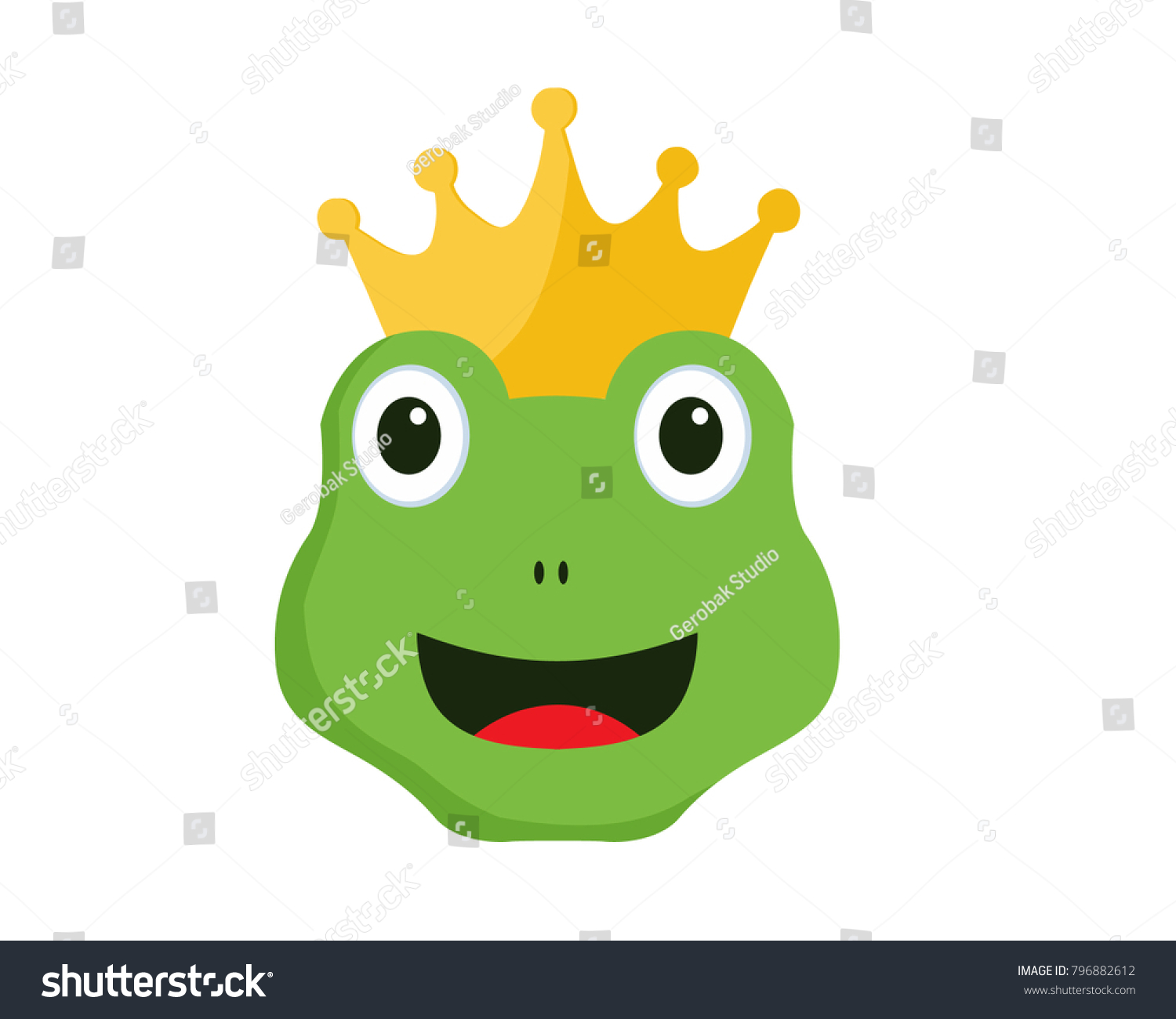 Frog Face Emoticon Stock Vector (Royalty Free) 796882612