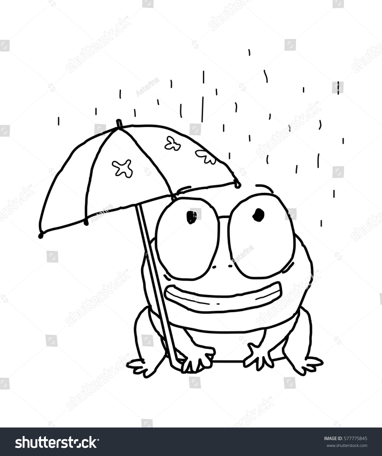 Frog Rain Doodle Stock Vector (Royalty Free) 577775845 | Shutterstock