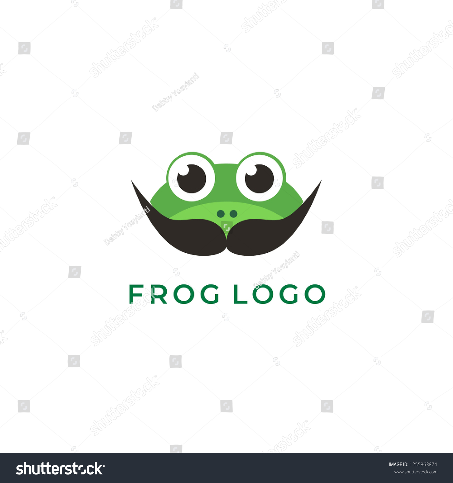 Frog Logo Design Stock Vector (Royalty Free) 1255863874