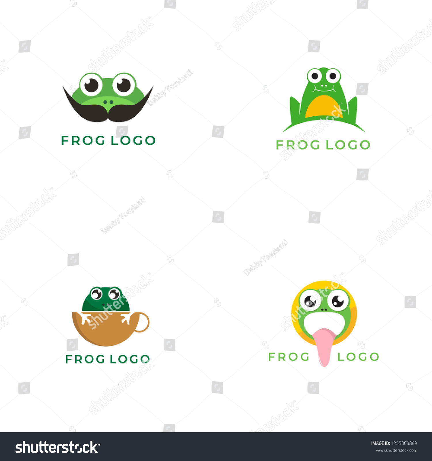 Frog Logo Design Stock Vector (Royalty Free) 1255863889