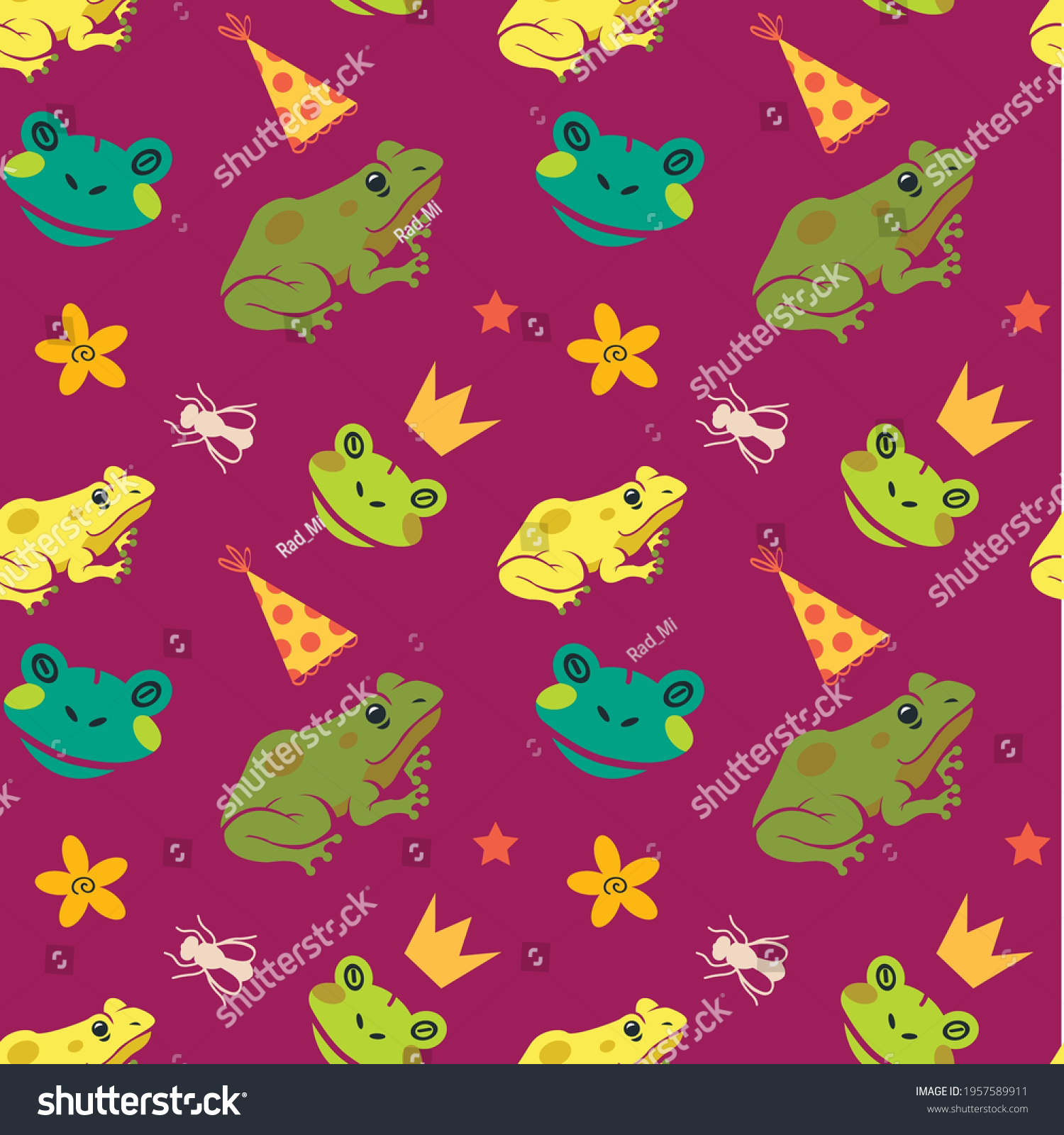 Frog Pattern Animal Pattern Background Amphibian Stock Vector (Royalty ...