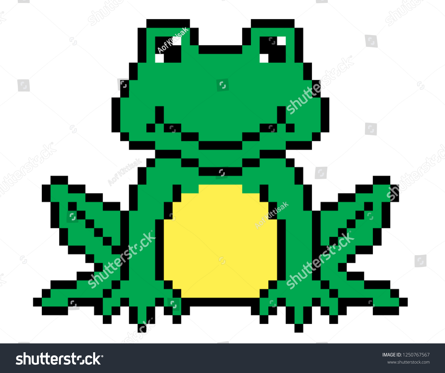 Frog Pixel Art: vetor stock (livre de direitos) 1250767567 | Shutterstock