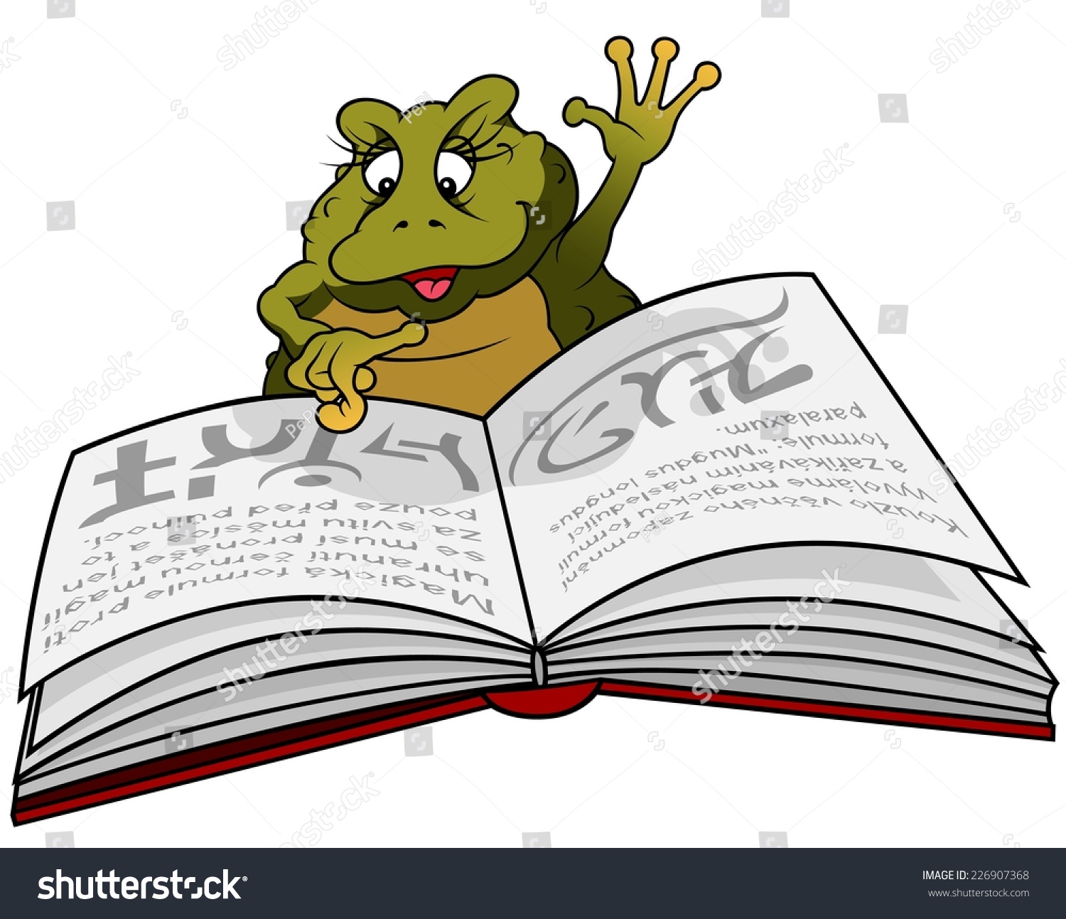Frog Reading Book Cartoon Illustration Vector Stock Vector (Royalty ...