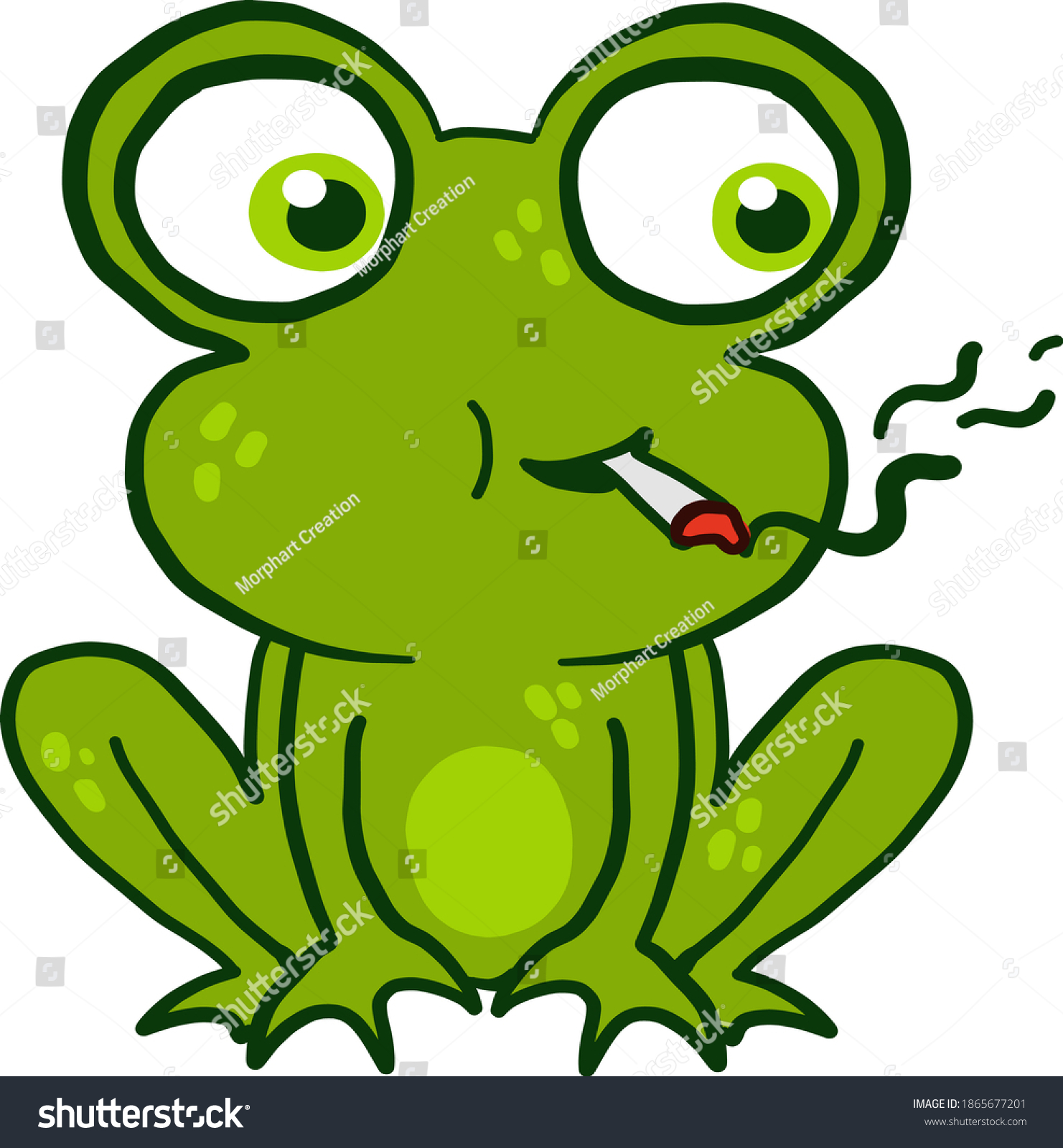 Frog Smoking Illustration Vector On White Stock Vector (Royalty Free ...