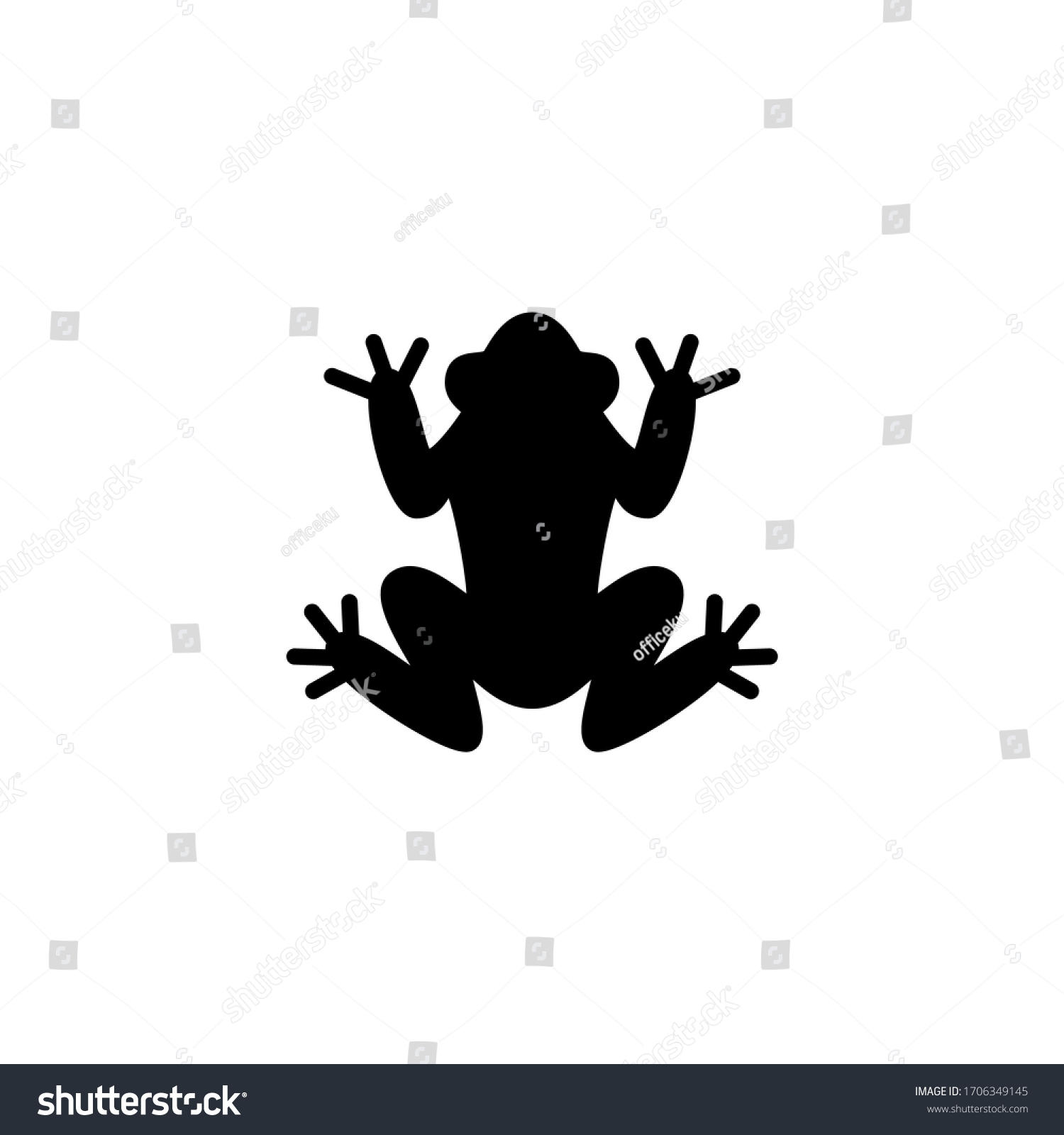 Frog Vector Icon Black Solid Flat Stock Vector (Royalty Free) 1706349145