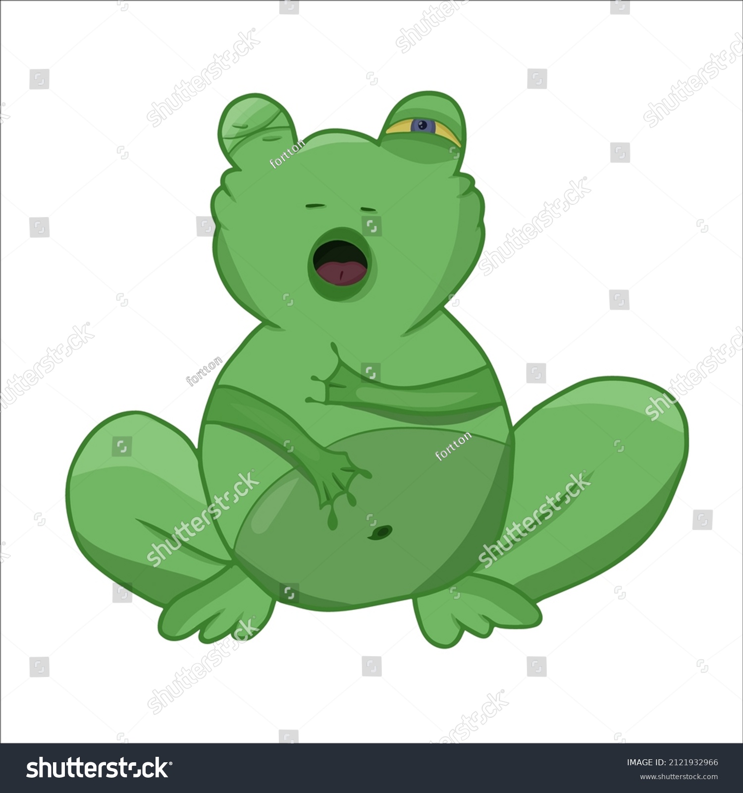 Frog Closed Eye Winking Frog Stock Vector (Royalty Free) 2121932966 ...