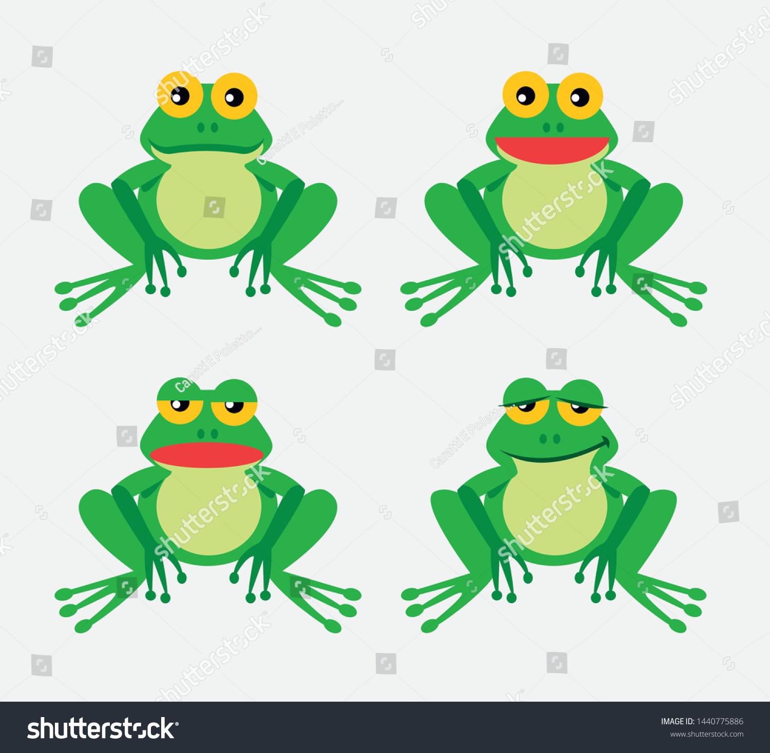 Frogs Cartoon Characters Vector Illustration: Vector có sẵn (miễn phí ...