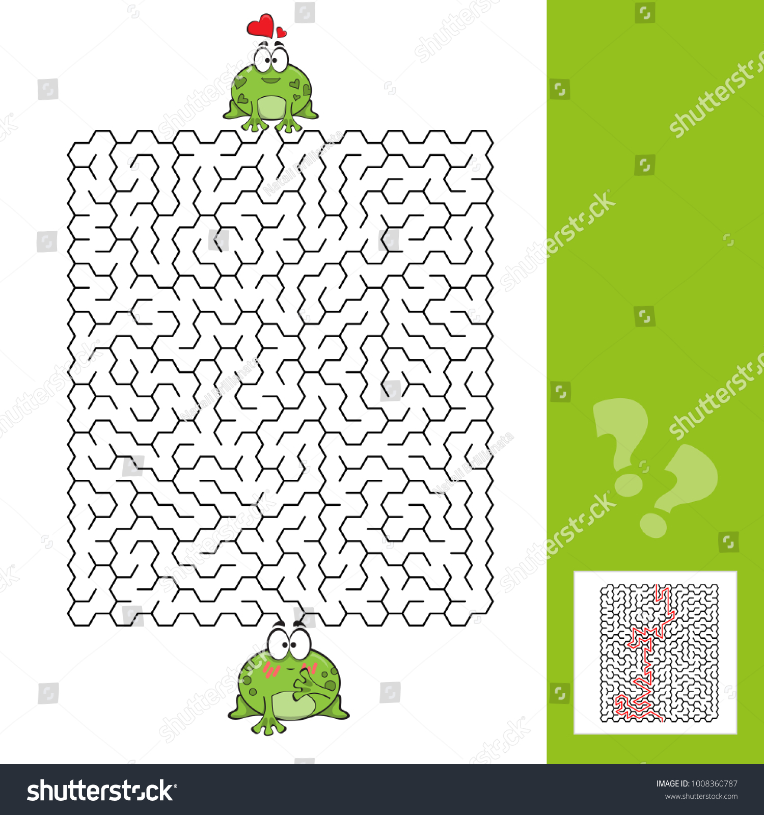 Frogs Maze Game Answer Stock Vector (Royalty Free) 1008360787 ...