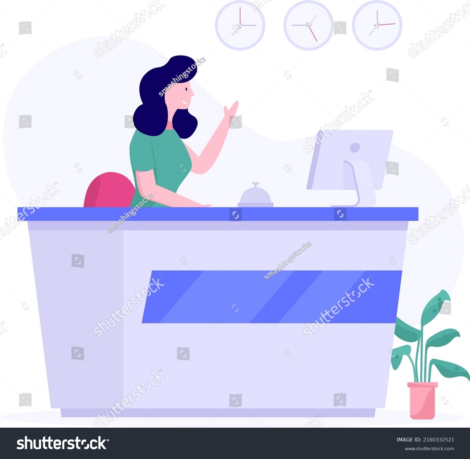 Front Desk Information Reception Desk Vector Stock Vector (Royalty Free ...