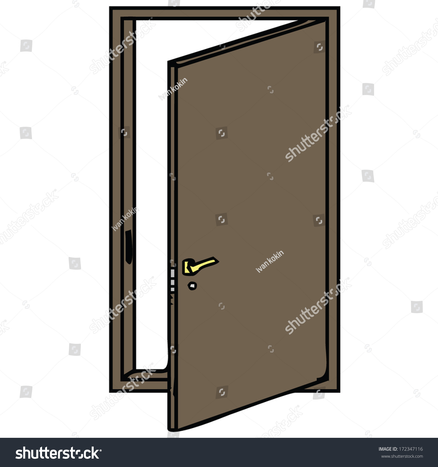 Front Door Open Vector Illustration Stock Vector (Royalty Free) 172347116