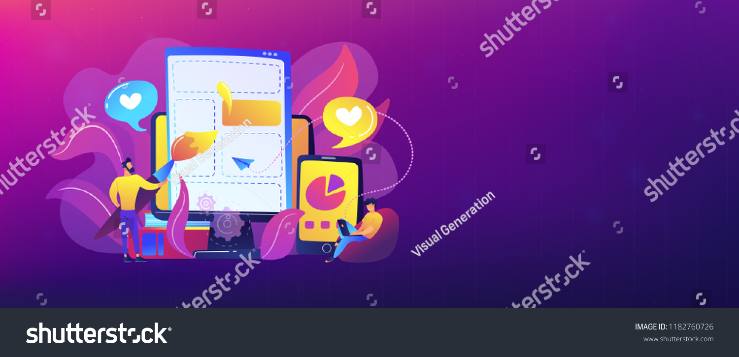 Front End Development Header Footer Banner Stock Vector (Royalty Free ...