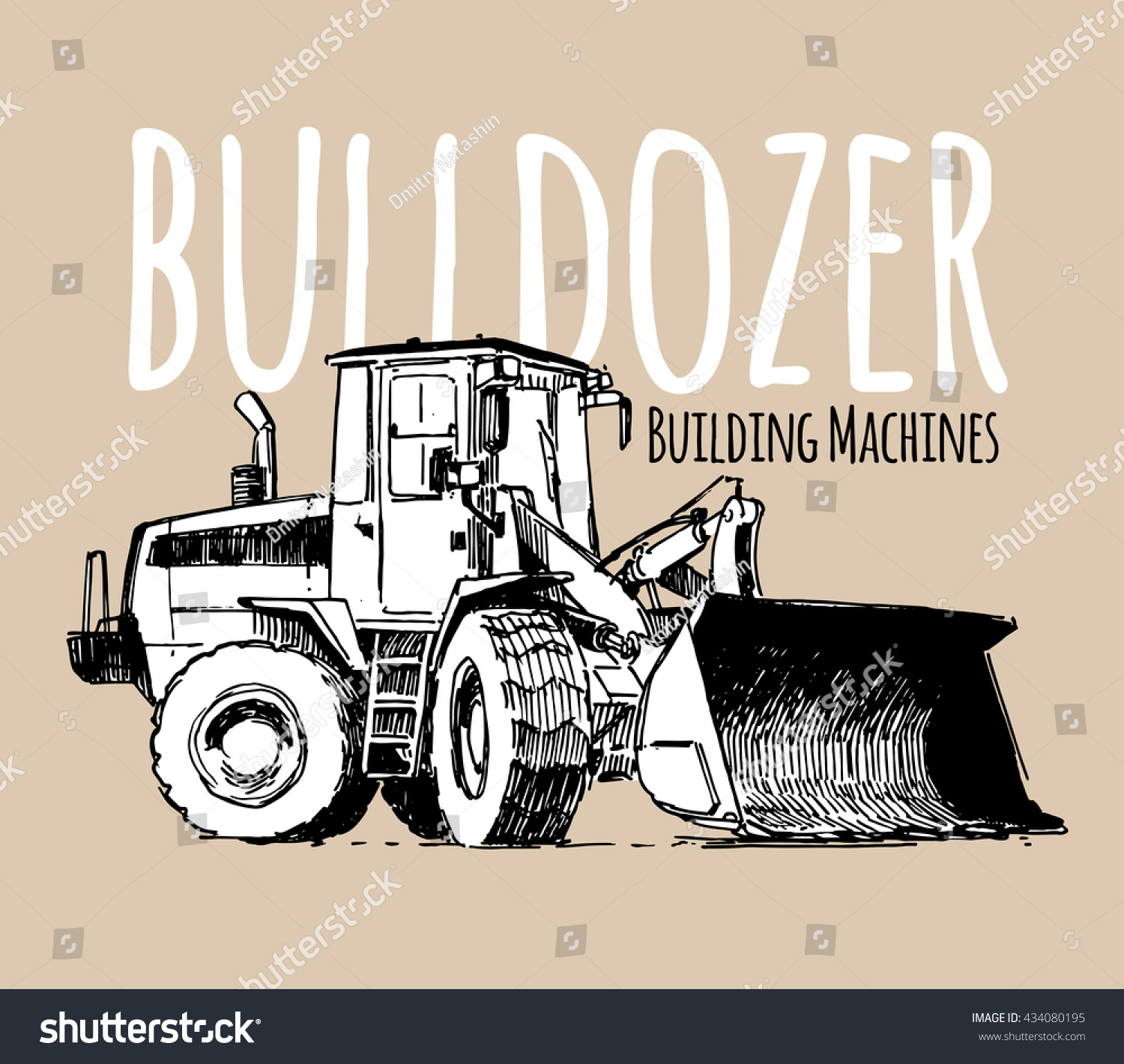 Front Loader Bulldozer Sketch: vector de stock (libre de regalías ...