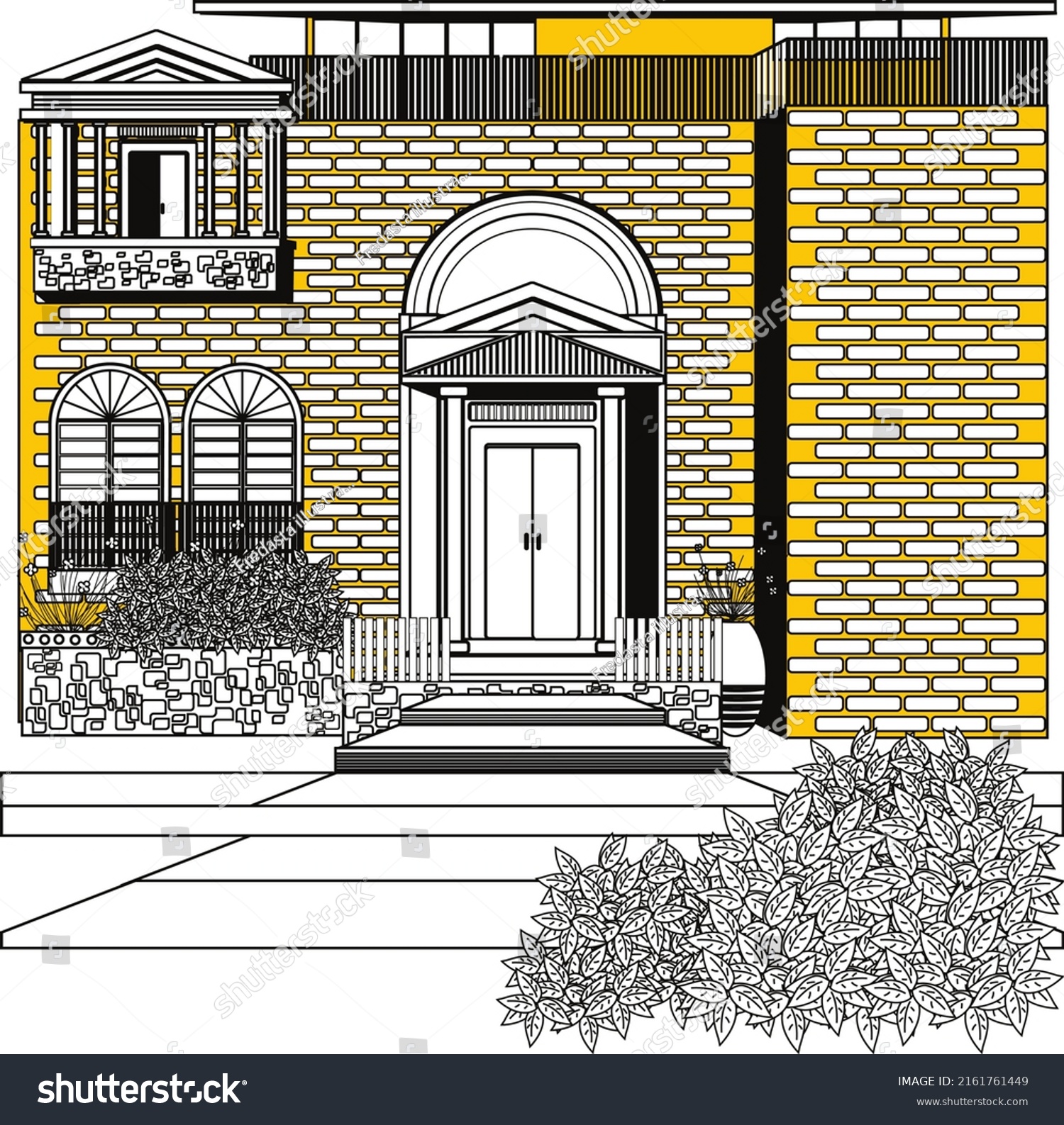 Front Side Home Design Vector Complete Stock Vector (Royalty Free ...