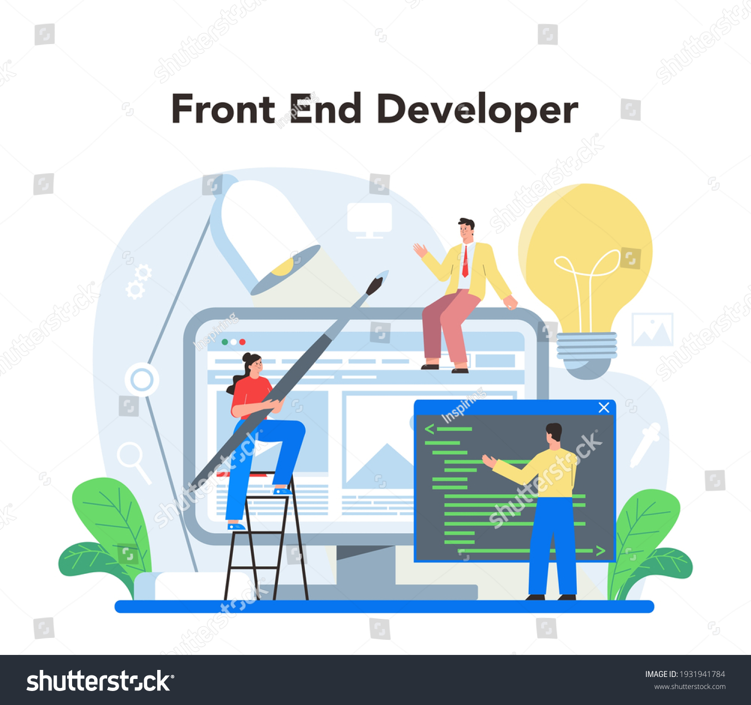 Frontend Development Concept Website Interface Design Stock Vector ... Frontend Development Concept Website Interface Design Stock Vector ...