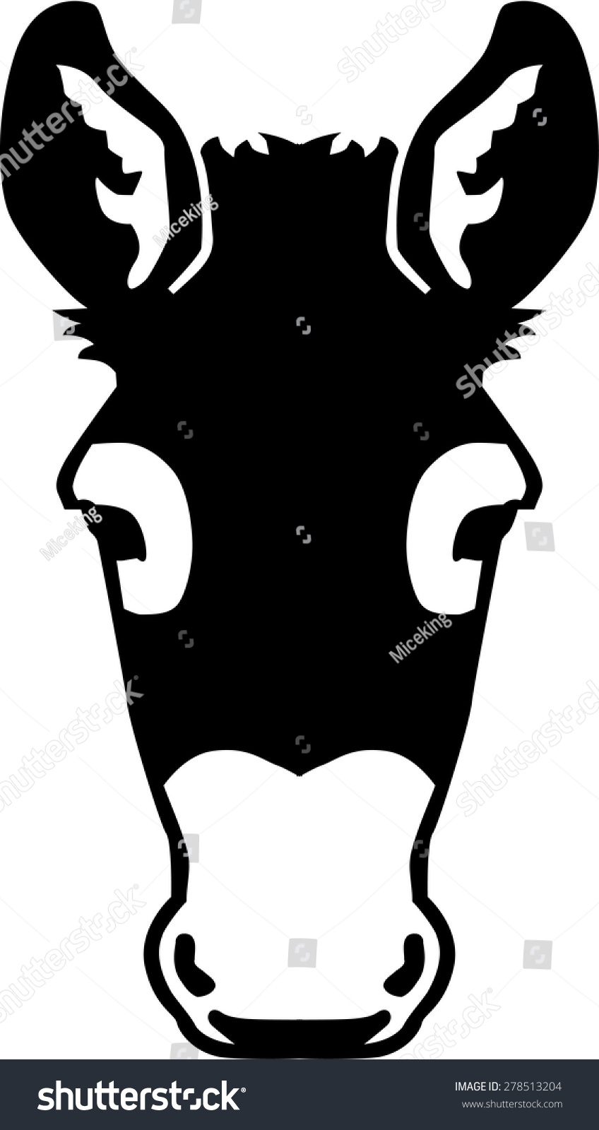 Frontview Donkey Head Stock Vector (Royalty Free) 278513204 | Shutterstock