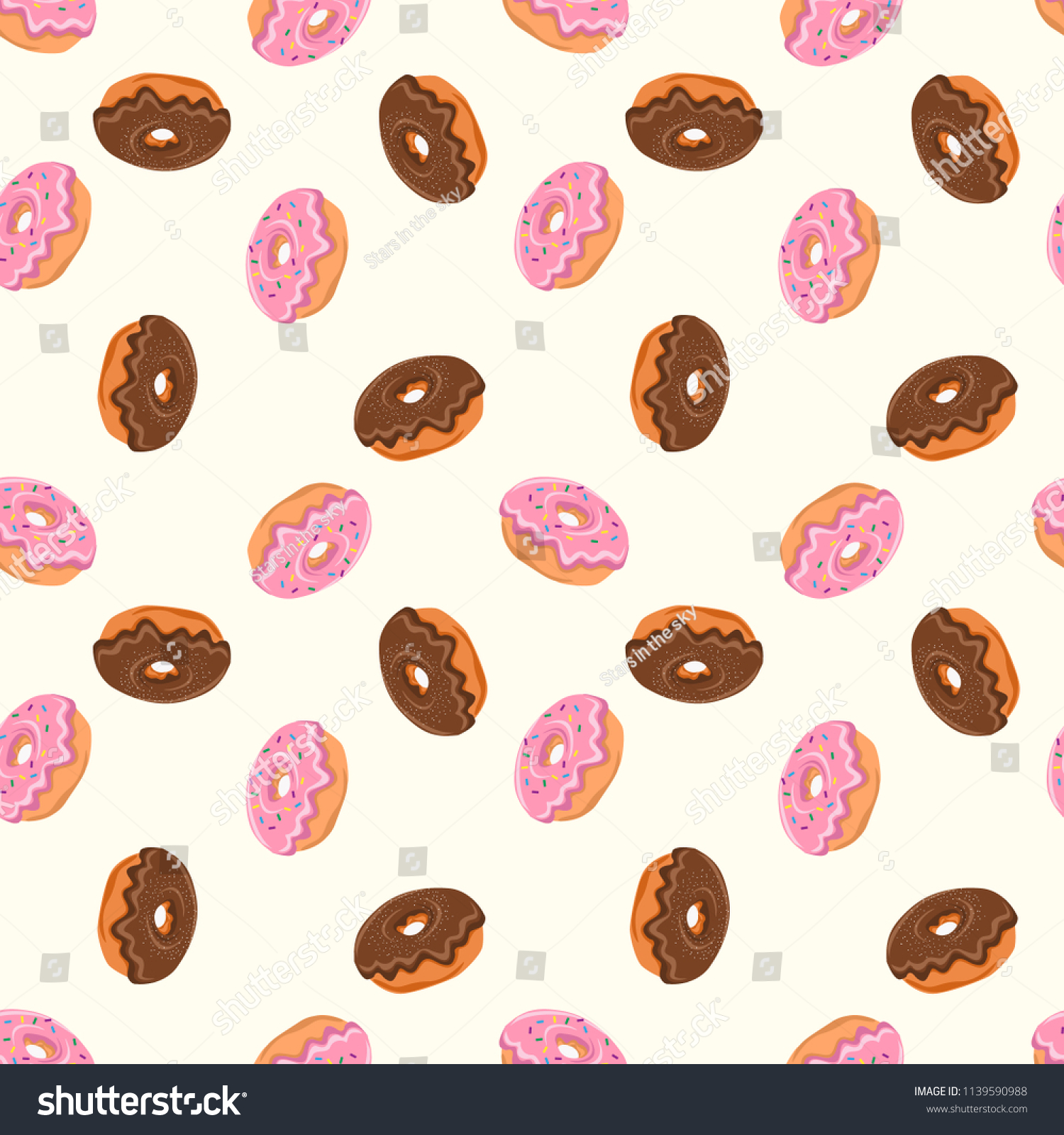 Frosted Doughnut Pattern Art Vector Stock Vector (Royalty Free ...