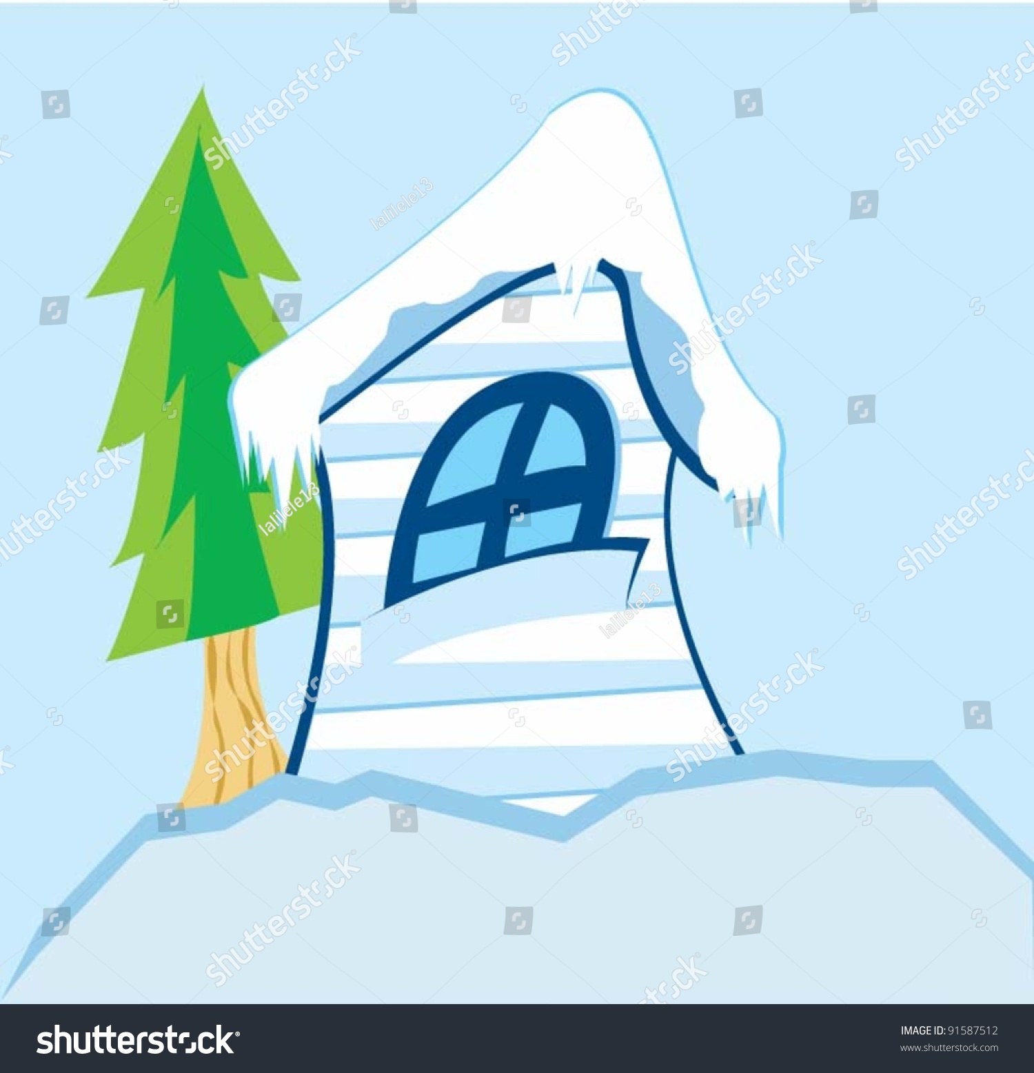 Frozen House Stock Vector (Royalty Free) 91587512 | Shutterstock