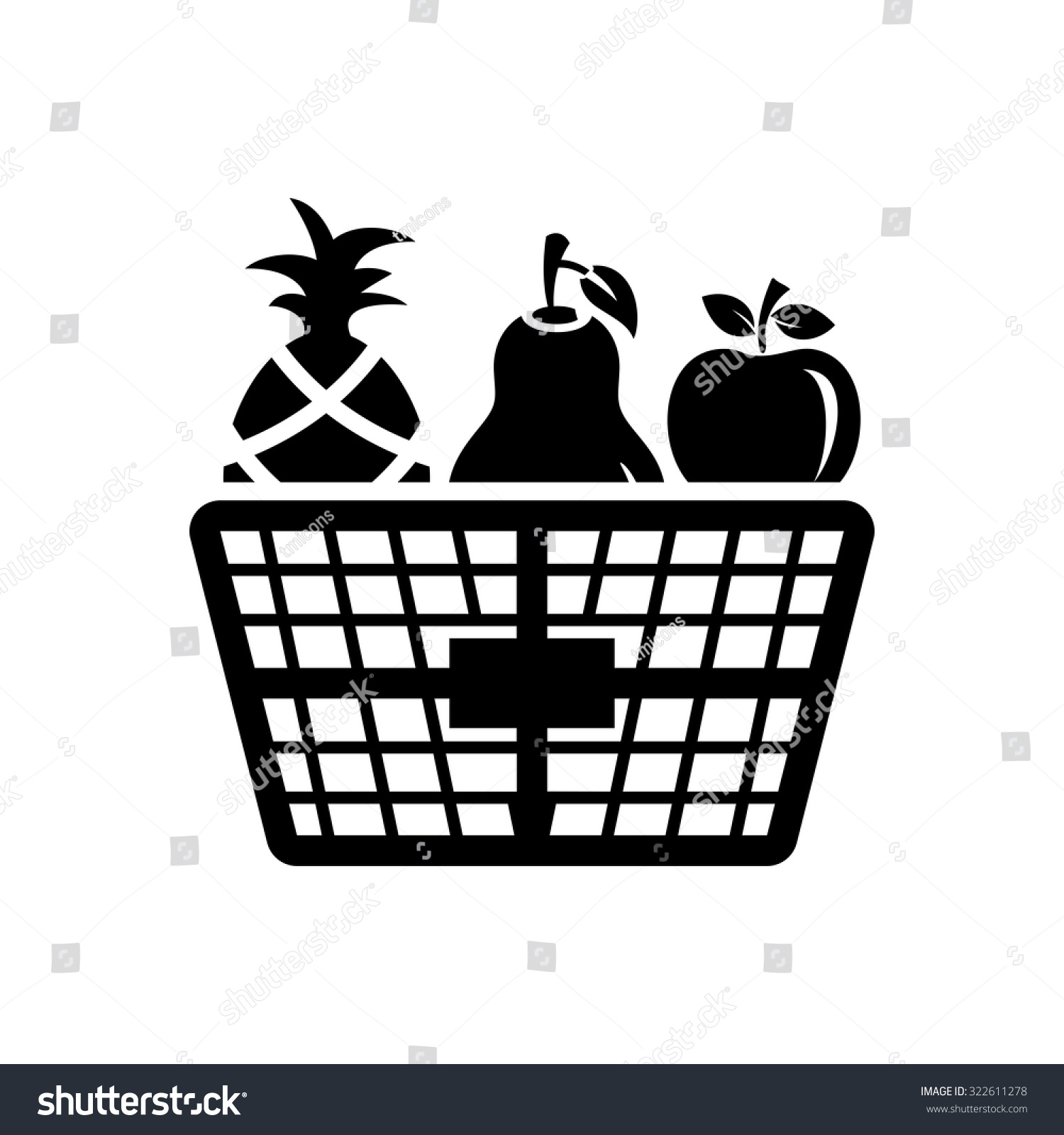 Fruit Basket Icon Stock Vector 322611278 - Shutterstock