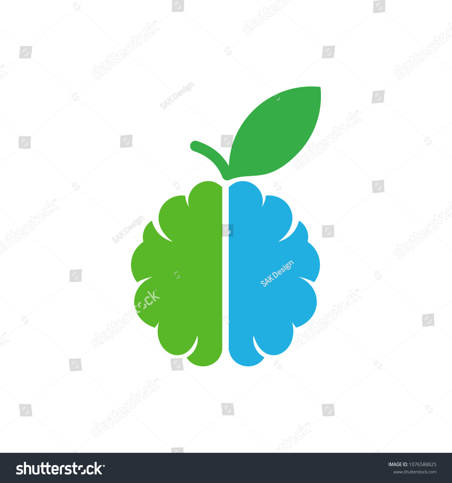 Fruit Brain Logo Icon Design Stock Vector (Royalty Free) 1076588825 ...