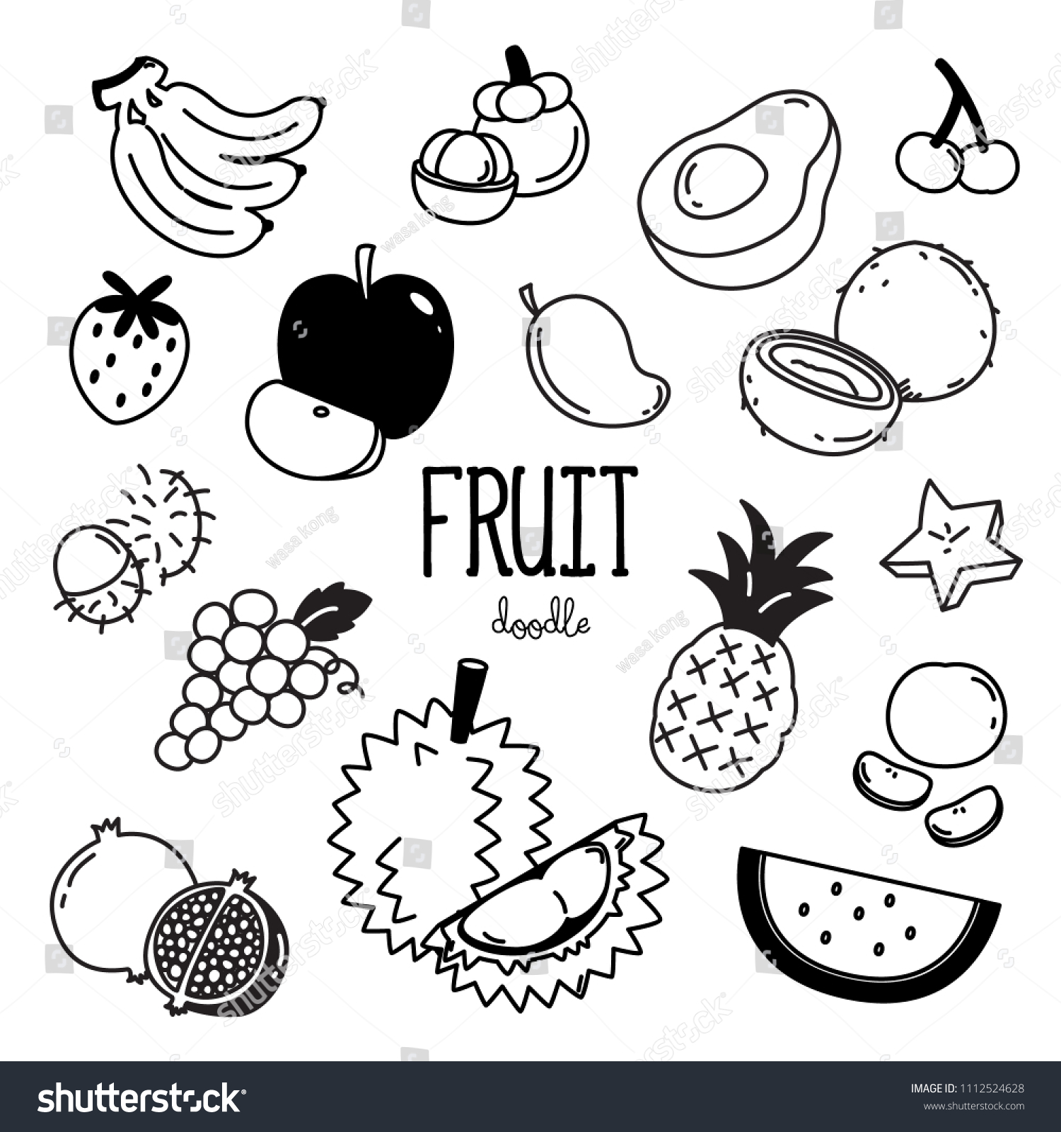 Fruit Doodle Hand Drawing Styles Fruit Stock Vector (Royalty Free ...