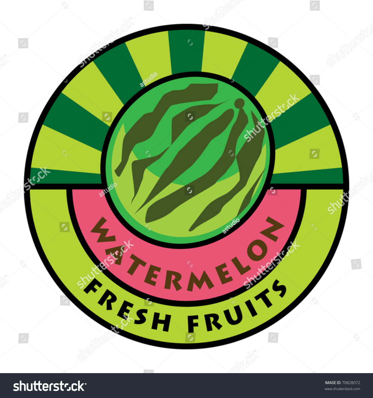 Fruit Label Watermelon Vector Illustration Stock Vector (Royalty Free ...