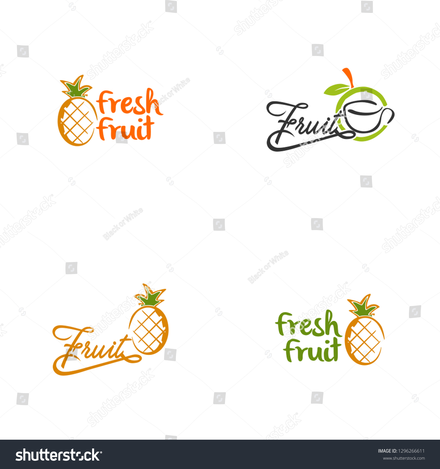 Fruit Logos Template Stock Vector (Royalty Free) 1296266611 | Shutterstock