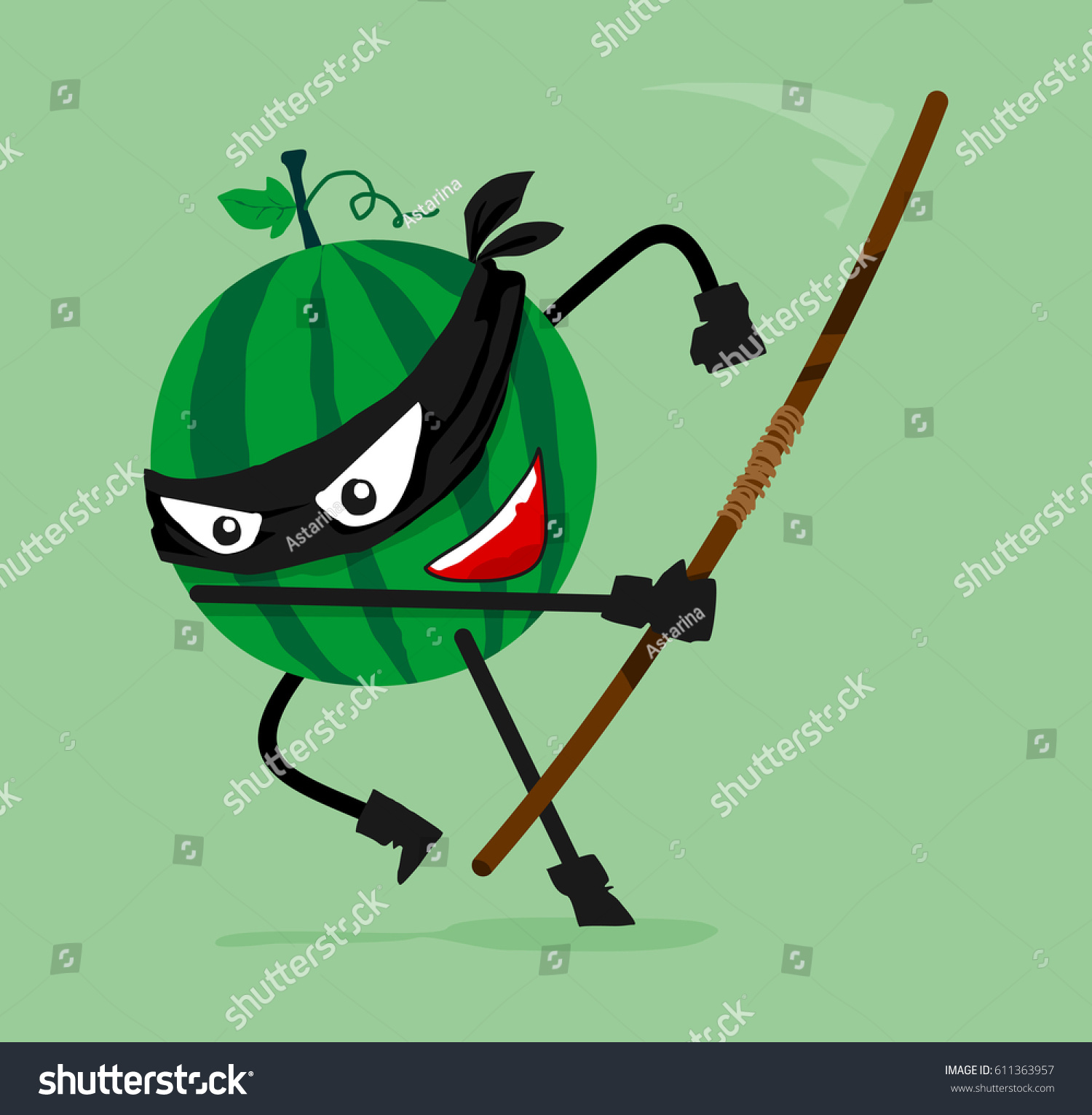 Fruit Ninja Fighter Stock Vector (Royalty Free) 611363957 | Shutterstock