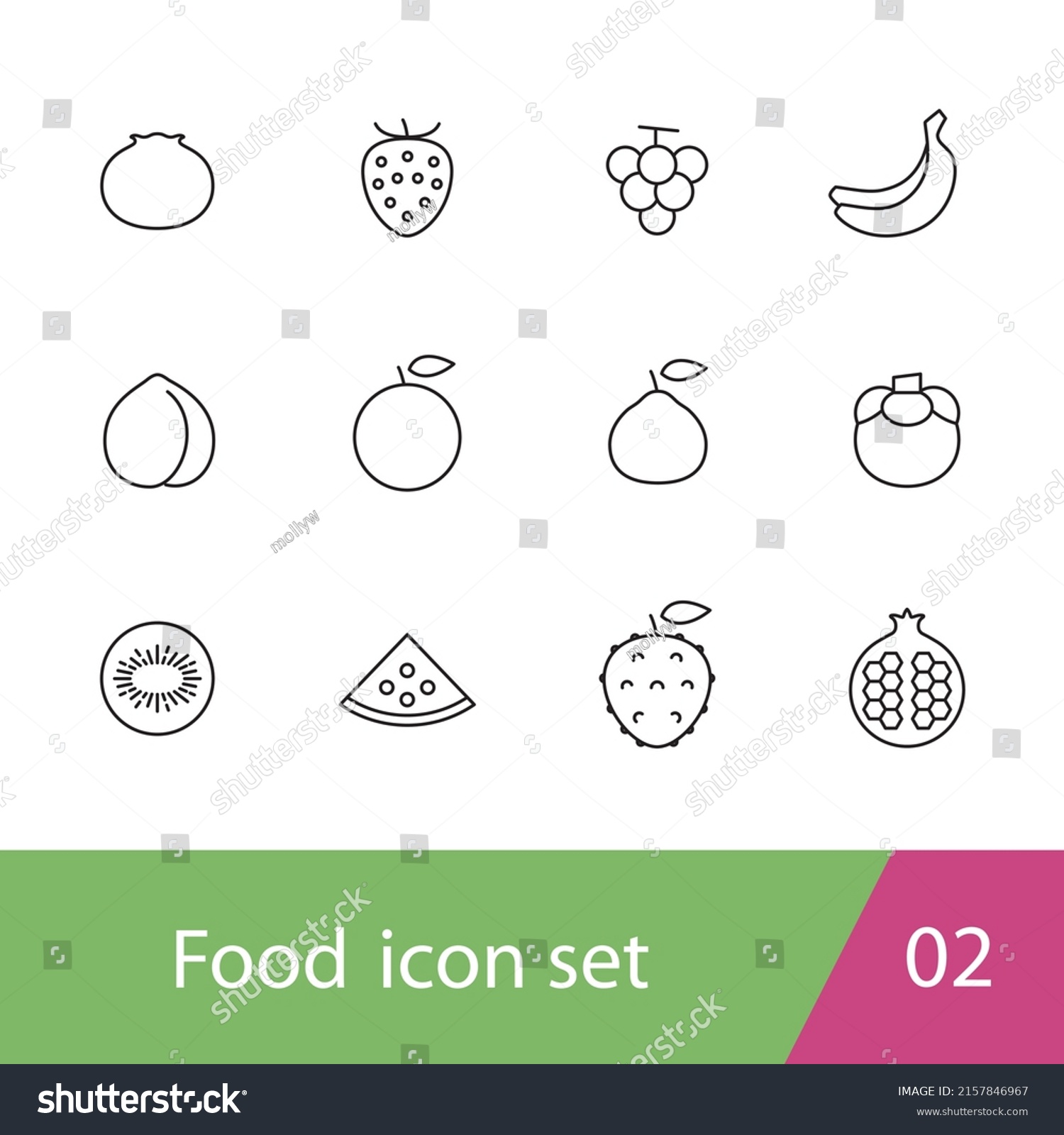 Fruit Outline Icon Set Design Vector Stock Vector (Royalty Free ...