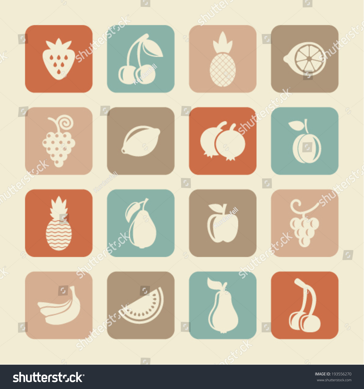Fruit Pictograms Stock Vector (Royalty Free) 193556270