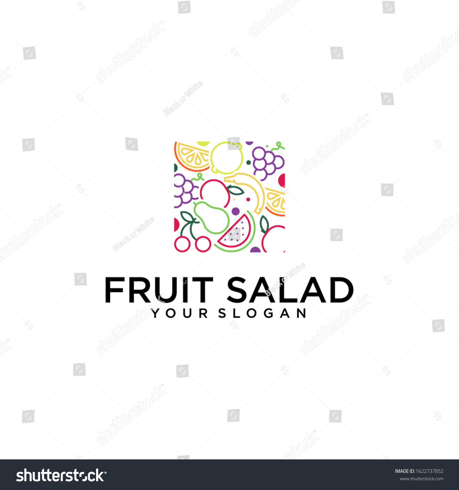 Fruit Salad Logo Design Vector Stock Vector (Royalty Free) 1622737852