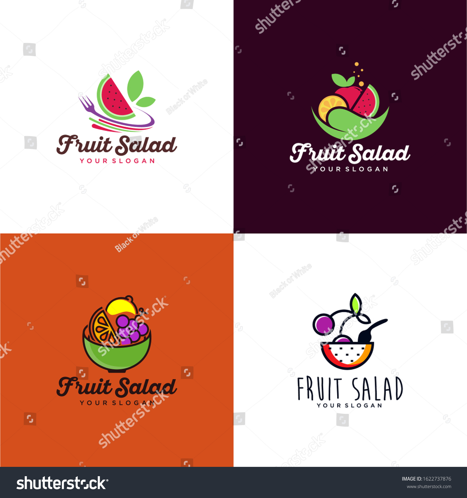 Fruit Salad Logo Design Vector Stock Vector (Royalty Free) 1622737876 ...