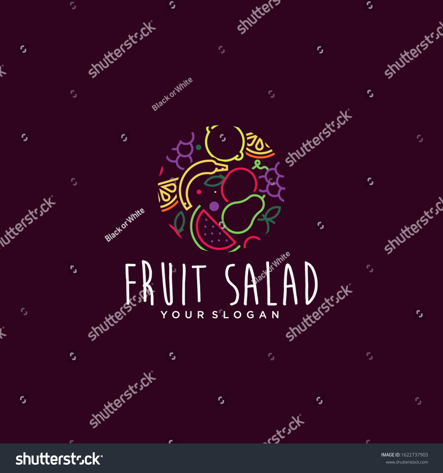 Fruit Salad Logo Design Vector: vector de stock (libre de regalías ...