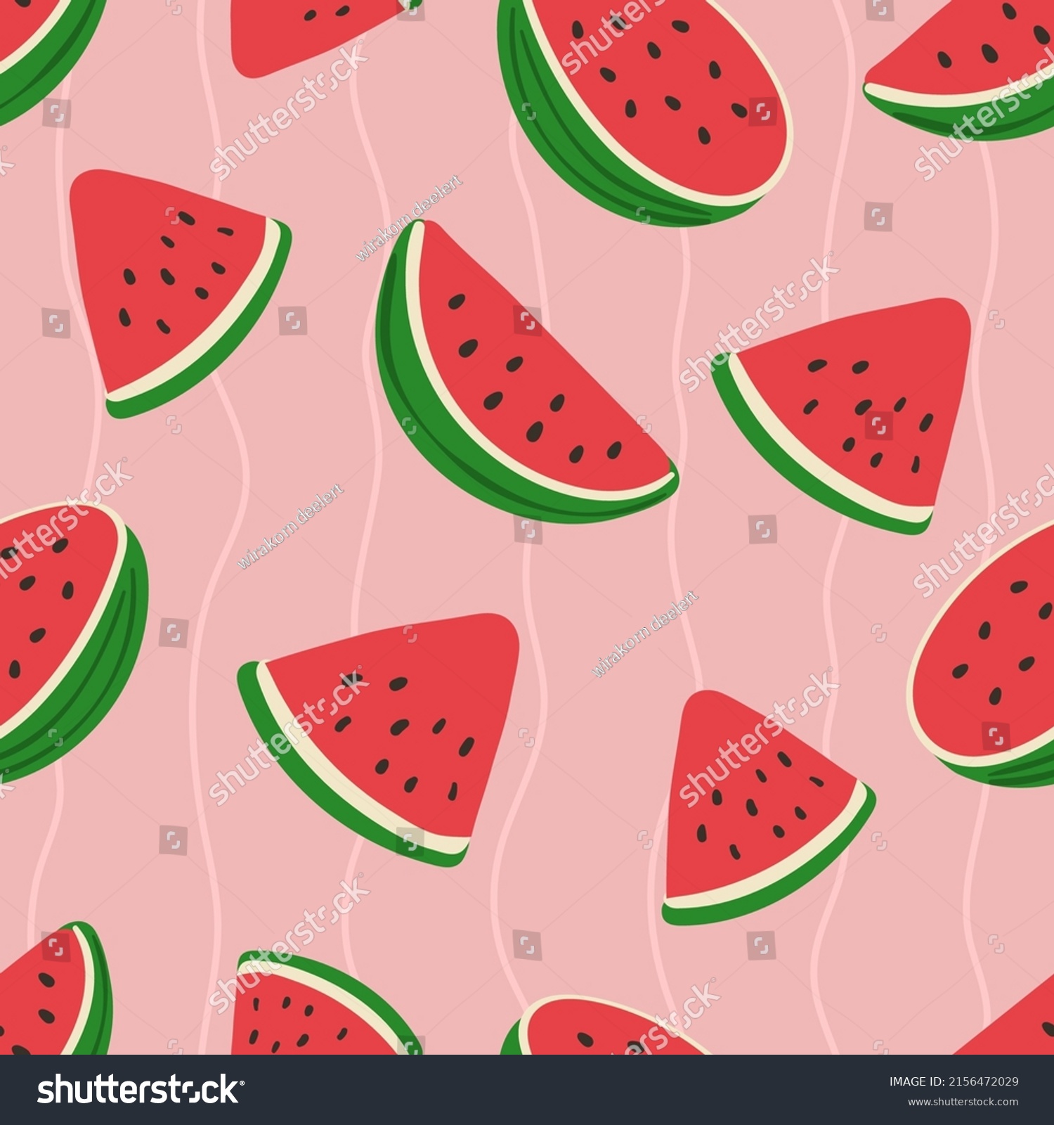 Fruit Watermelon Illustration Cartoon Vector Seamless Stock Vector ...