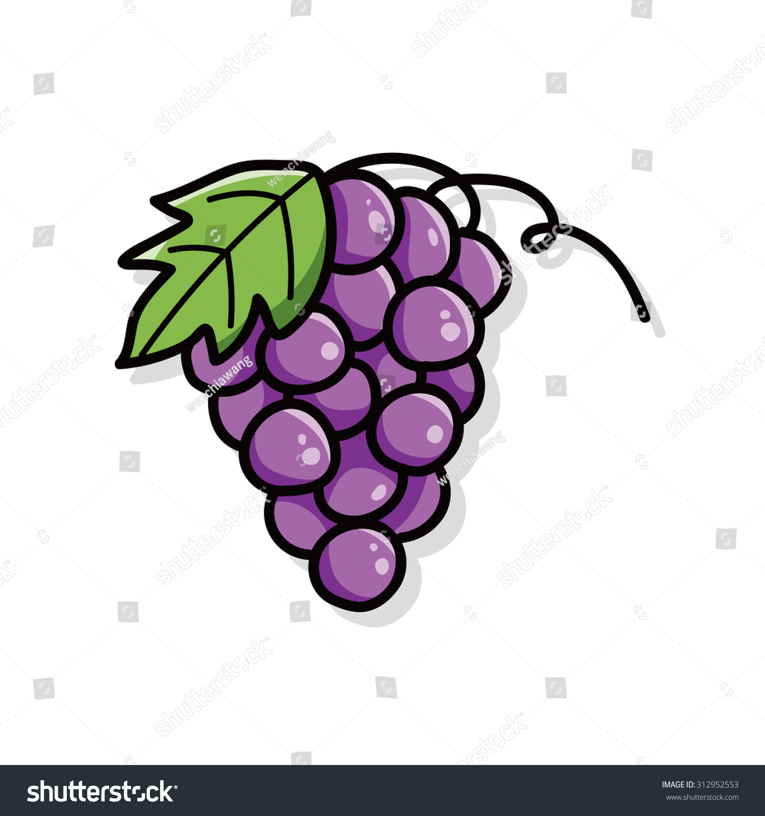 Fruits Grape Doodle Stock Vector (Royalty Free) 312952553 | Shutterstock