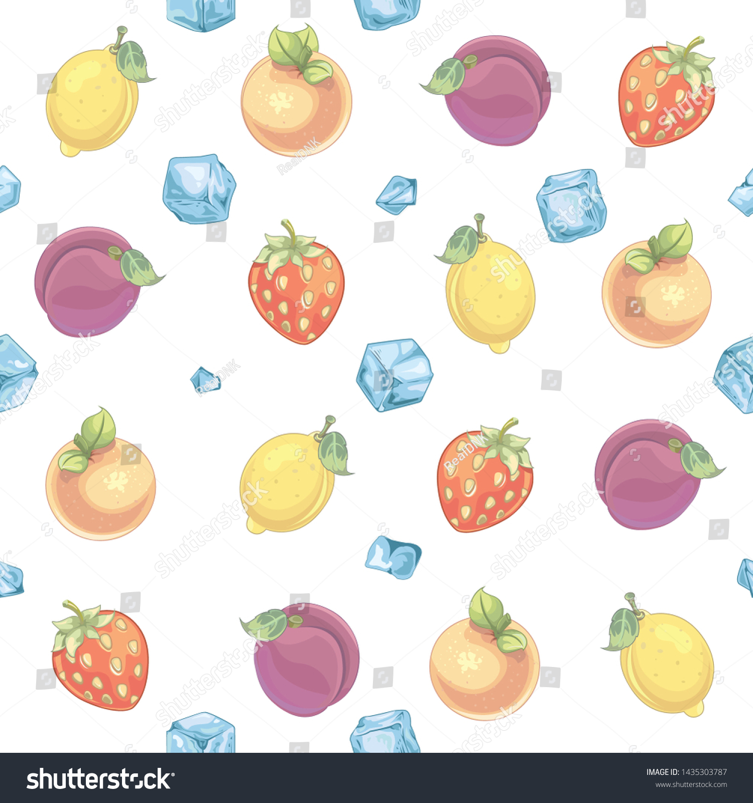 Fruits Ice Cube Pattern Illustration Stock Vector (Royalty Free ...