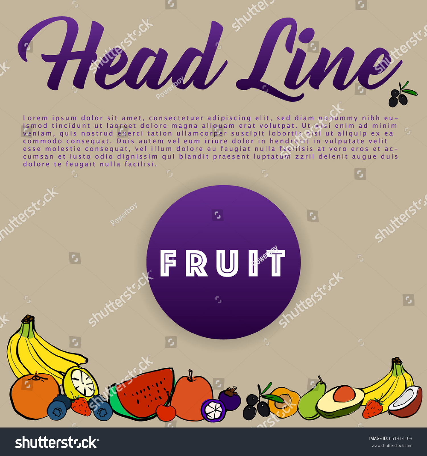 Fruits Layout Stock Vector (Royalty Free) 661314103 | Shutterstock