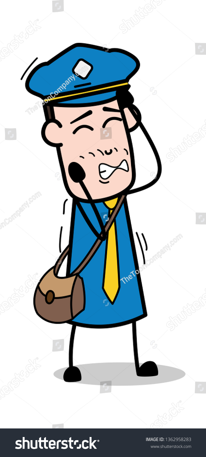 Frustrated Postman Cartoon Courier Guy Vector: vector de stock (libre ... Frustrated Postman Cartoon Courier Guy Vector: vector de stock (libre ...